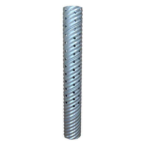 8" x 5' Steel Riser with Trash Guard, 24 Holes/Foot | Agri Drain